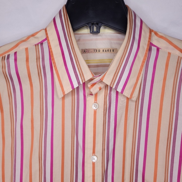 Ted Baker | Shirts | Ted Baker Mens Pastel Multicolor Striped Long ...